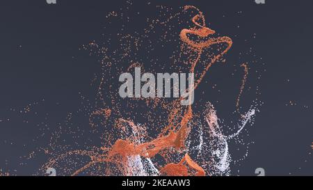 3D rendering of turbulent wave of sand particles with vivid color Stock ...