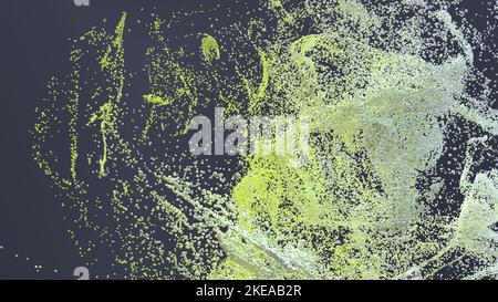 3D rendering of turbulent wave of sand particles with vivid color Stock ...