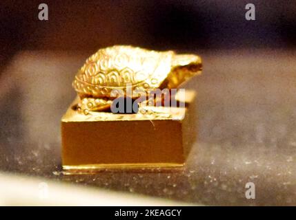 (FILE) The seal of Guangling King is displayed at the Nanjing Museum in ...