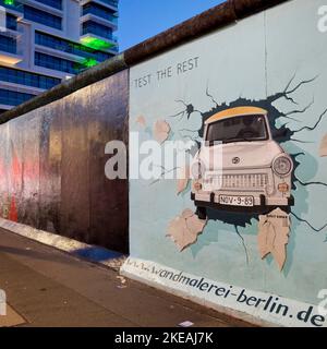 Trabant or Trabi breaking through the Berlin Wall, painting by Birgit ...