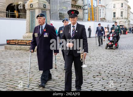 Truro,Cornwall,UK,11th November 2022,People attended a Remembrance ...