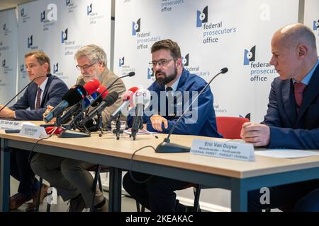 Brussel Prosecutor Tim De Wolf, Federal magistrate Eric Van der Sypt ...