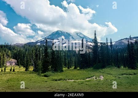 Trekking towards Mt. Adams, Pacific Crest Trail, Washington, USA Stock ...