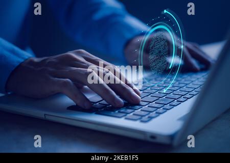 Username and password (Login) with biometric identification fingerprint ...