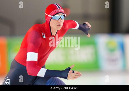 STAVANGER, NORWAY - NOVEMBER 11: Sander Eitrem of Norway competing on the Men's B Group 1500m ...