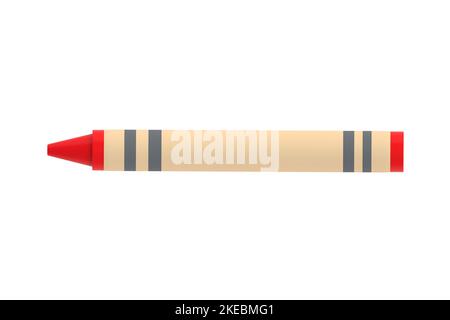 One wax crayon. Colorful pencil. Back to school concept. Preschool ...