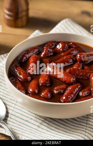 Homemade BBQ Cocktail Weiners in Sauce as an Appetizer Stock Photo - Alamy