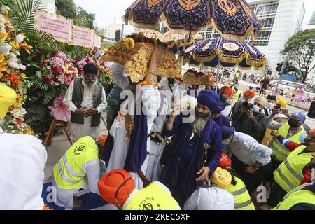 Transportation of the Guru Granth Sahib (the central holy religious ...