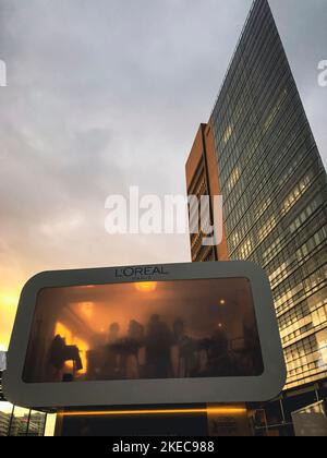 Atrium Tower office building at the Potsdamer Platz in the city by ...