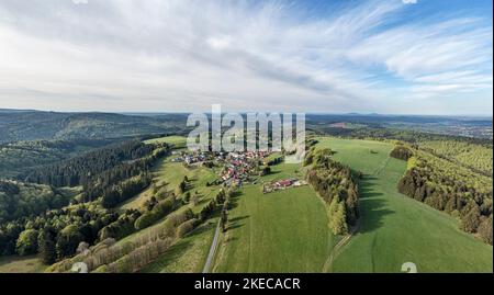 Germany, Thuringia, Schleusegrund, Steinbach, village, plateau, forest ...