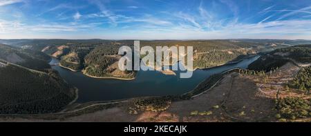 Germany, Thuringia, Goldisthal, reservoir, largest pumped storage power ...
