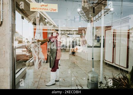 Saudi Arabia, Najran province, Najran, butcher shop, cold room Stock ...