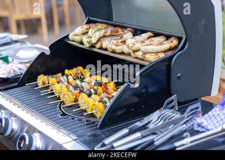 Large gas grill for an event in the restaurant Stock Photo - Alamy