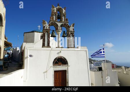 Church of Agios Nikolaos, Pyrgos Kallistis, Santorini, Greece, Europe ...