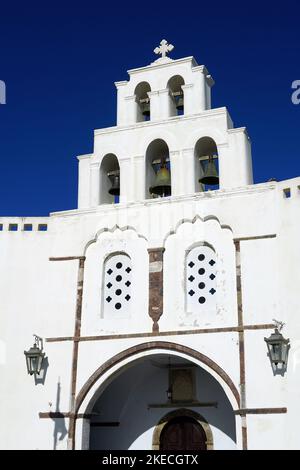Saint George Church, Pyrgos Kallistis, Santorini, Greece, Europe Stock ...