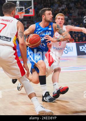 Pesaro, Italy. 11th Nov, 2022. Niccolo Mannion (Italy) during 2023 FIBA ...