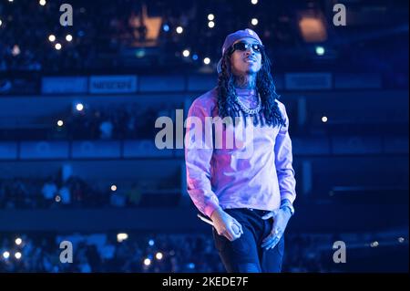 Young Adz of the group D-Block Europe arriving at the Brit Awards 2020 ...