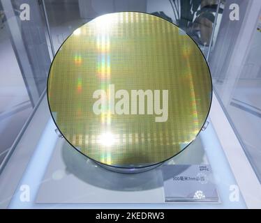 SHANGHAI, CHINA - NOVEMBER 6, 2022 - AMD's 7nm wafers are displayed at ...