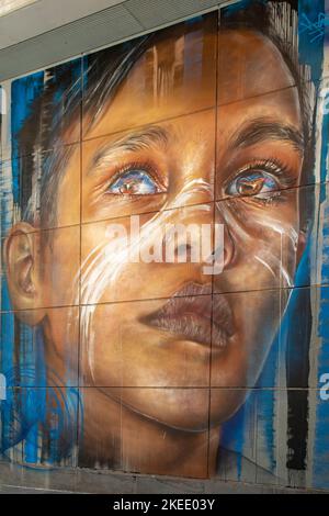 Australian Aboriginal art wall mural painted by Danny and Jamie ...
