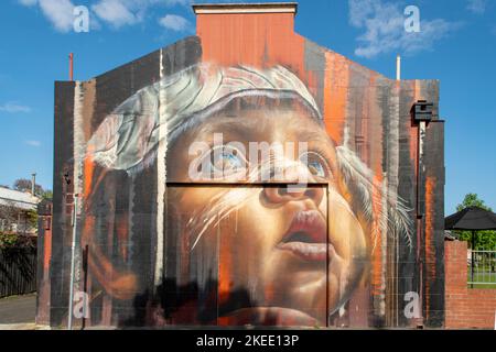 Australian Aboriginal art wall mural painted by Danny and Jamie ...