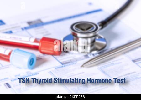 TSH Thyroid Stimulating Hormone Test Medical check up test tube with ...