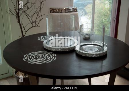 Inlaid wood, Lebanese Handicrafts, Beirut, Lebanon, Middle East. Table ...
