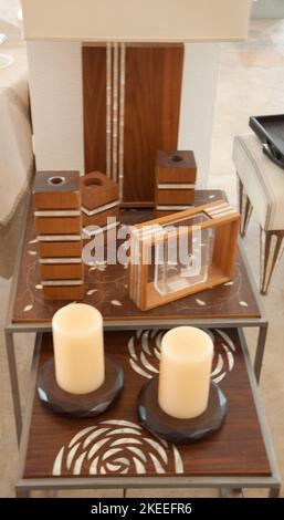 Inlaid wood, Lebanese Handicrafts, Beirut, Lebanon, Middle East. Table ...