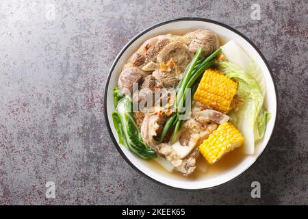 Bulalo is a Filipino boiled soup made with bone-in beef shanks, corn ...