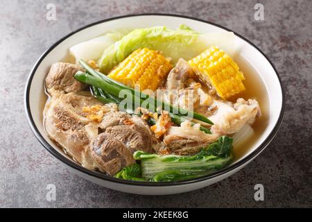Bulalo is a Filipino boiled soup made with bone-in beef shanks, corn ...
