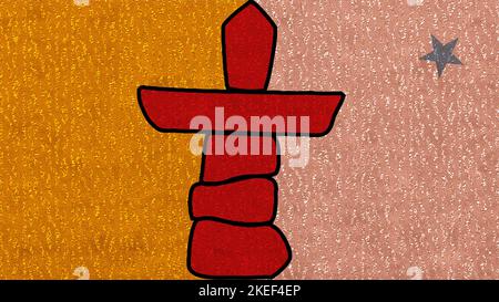 The official flag of Nunavut featuring the traditional Inuit land ...