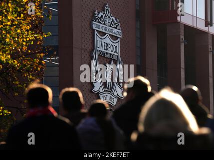 A general view of Anfield, with fans arriving for the match 9th April ...