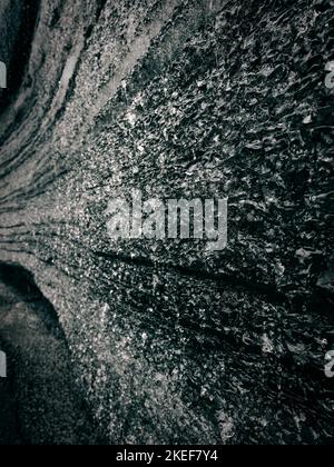 A minimalistic grayscale of the rock formations at the Katla volcano ...