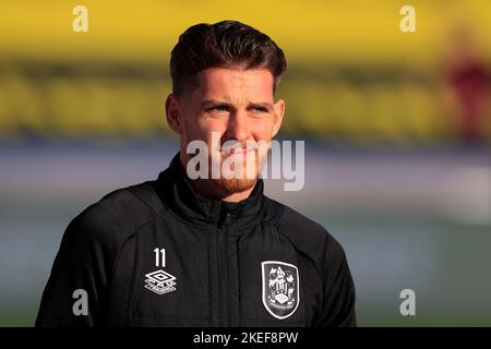 Connor Mahoney #11 of Huddersfield Town crosses the ball Stock Photo ...