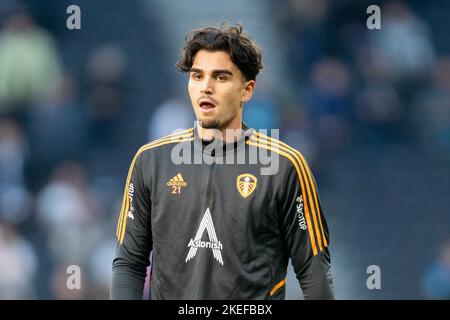 Pascal Struijk of Leeds United warming up ahead of the Premier League ...
