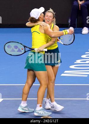 Alicia Barnett, left, and Olivia Nicholls of Great Britain gesture ...