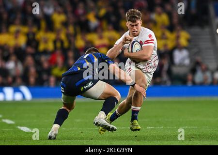 Guy Porter of England makes a break during the Autumn internationals ...
