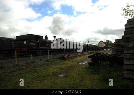 "30053" deaprting Northiam with a west-bound train Stock Photo - Alamy