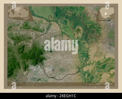 Kampong Chhnang, province of Cambodia. High resolution satellite map ...