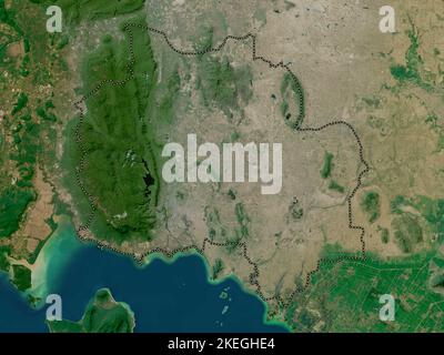 Kampot, province of Cambodia. High resolution satellite map. Corner ...