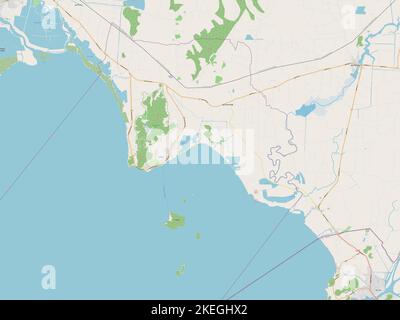 Kep, province of Cambodia. Open Street Map. Corner auxiliary location ...