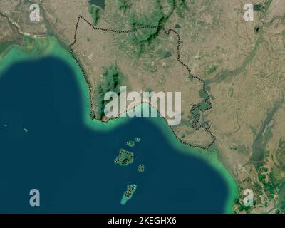 Kep, province of Cambodia. High resolution satellite map. Corner ...