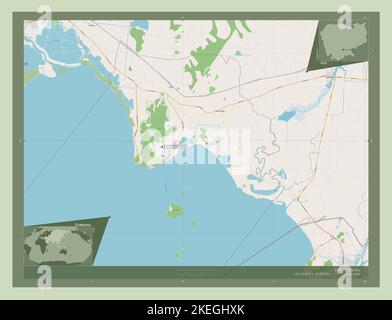 Kep, province of Cambodia. Open Street Map. Locations of major cities ...