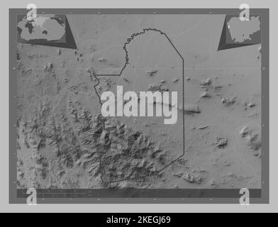 Krong Pailin, municipality of Cambodia. Grayscale elevation map with ...