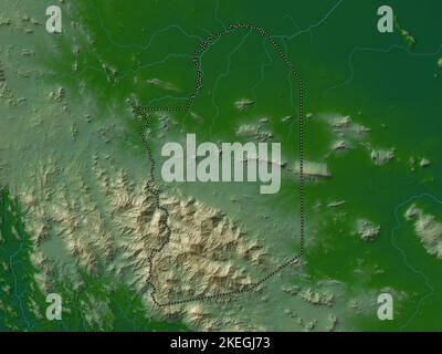Krong Pailin, municipality of Cambodia. Colored elevation map with ...