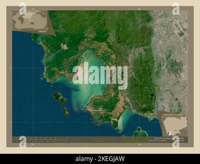 Phnom Penh, municipality of Cambodia. High resolution satellite map ...