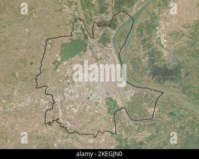 Phnom Penh, municipality of Cambodia. Low resolution satellite map ...
