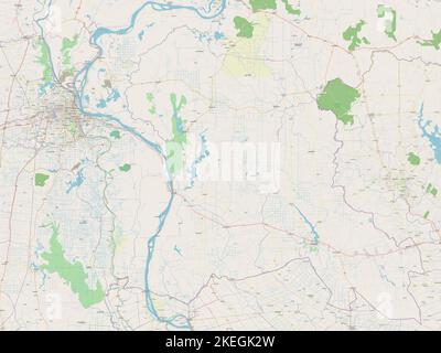 Prey Veng, province of Cambodia. Open Street Map. Locations and names ...