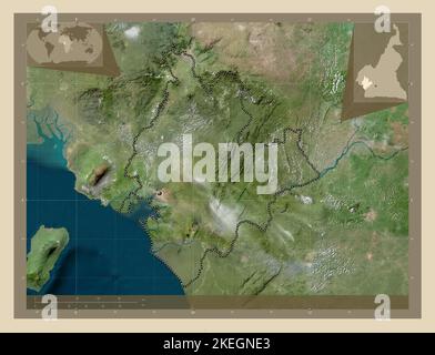 Littoral, region of Cameroon. High resolution satellite map Stock Photo ...