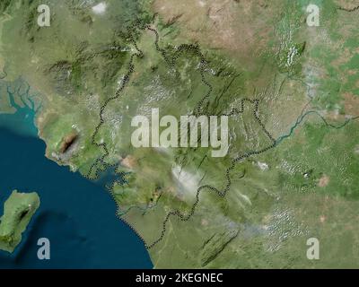 Littoral, region of Cameroon. High resolution satellite map. Locations ...
