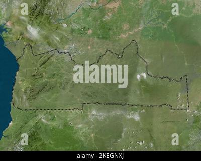 Sud, region of Cameroon. High resolution satellite map. Corner ...